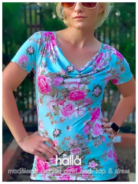 draped neck dress pattern